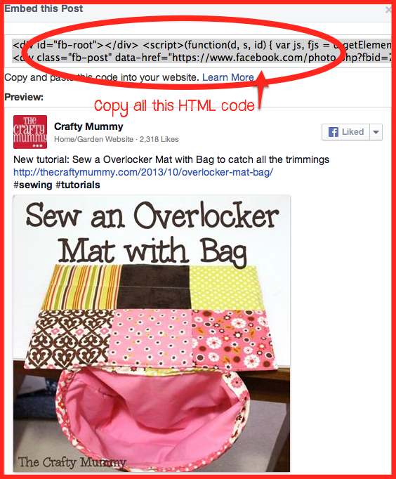 How To Embed A Facebook Page Post — The Crafty Mummy