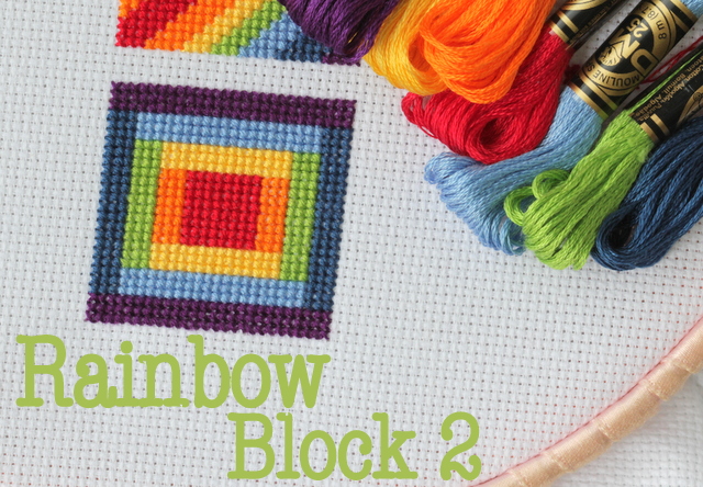 Cross Stitch: Rainbow Block 2 • The Crafty Mummy