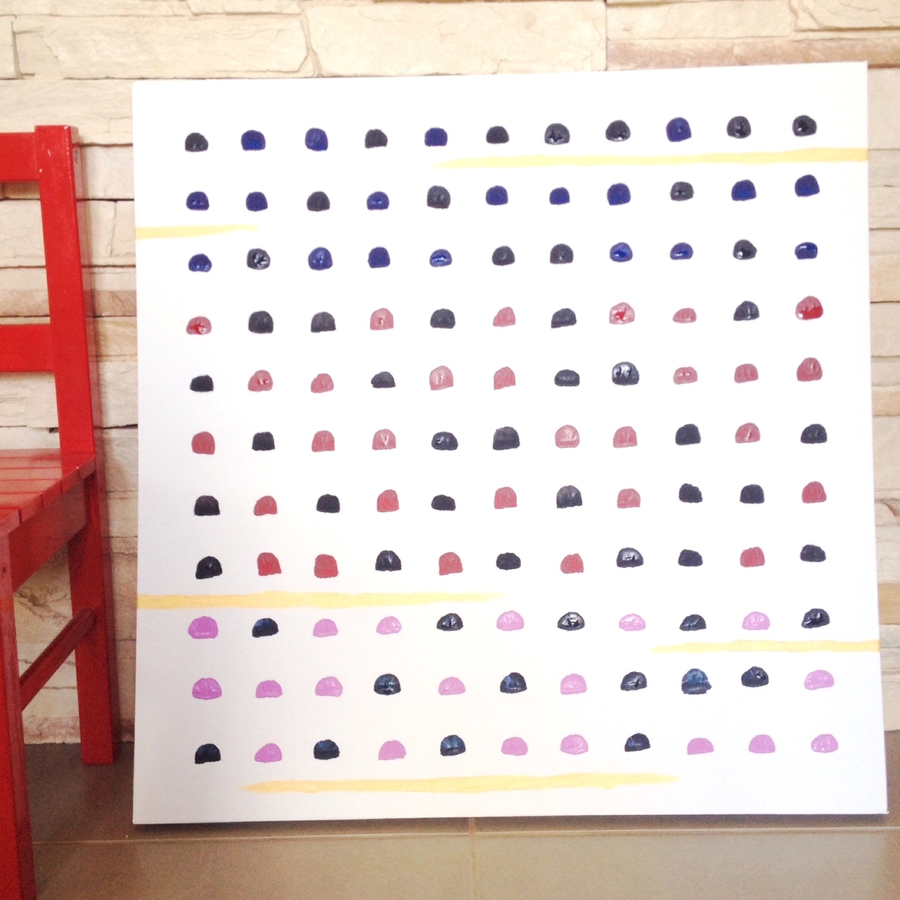 Dotted Painted Canvas • The Crafty Mummy