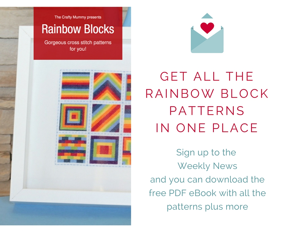 Cross Stitch Rainbow Block 3 • The Crafty Mummy