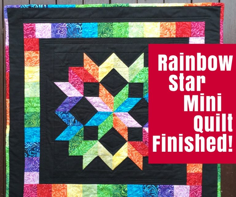 Rainbow Star Mini Quilt Finished • The Crafty Mummy