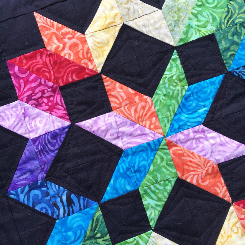Rainbow Star Mini Quilt Finished • The Crafty Mummy